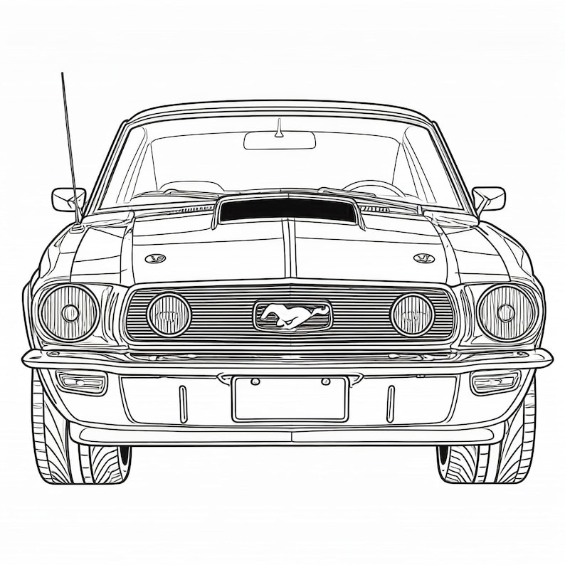 Ford Mustang Coloring Pages: Classic & Modern Car Art (digital Download ...