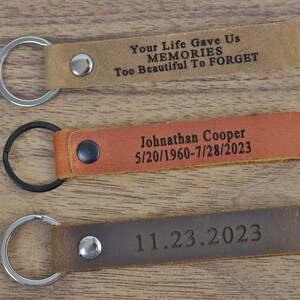 In MEMORY Of, MEMORIAL KEYCHAIN, Memorial Leather Gift, Remembrance ...