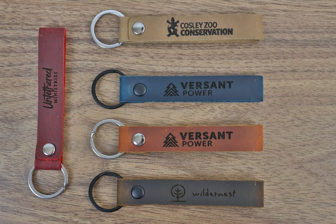 Corporate Gifts for Employees, Personalized Keychain, Leather Keychain ...