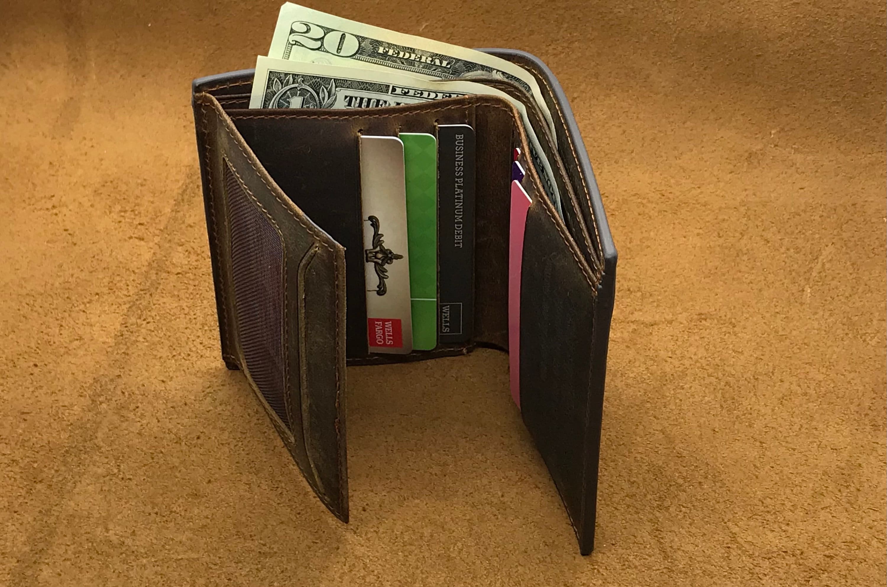 TRIFOLD WALLETS for MEN Men's Leather Trifold Wallet | Etsy