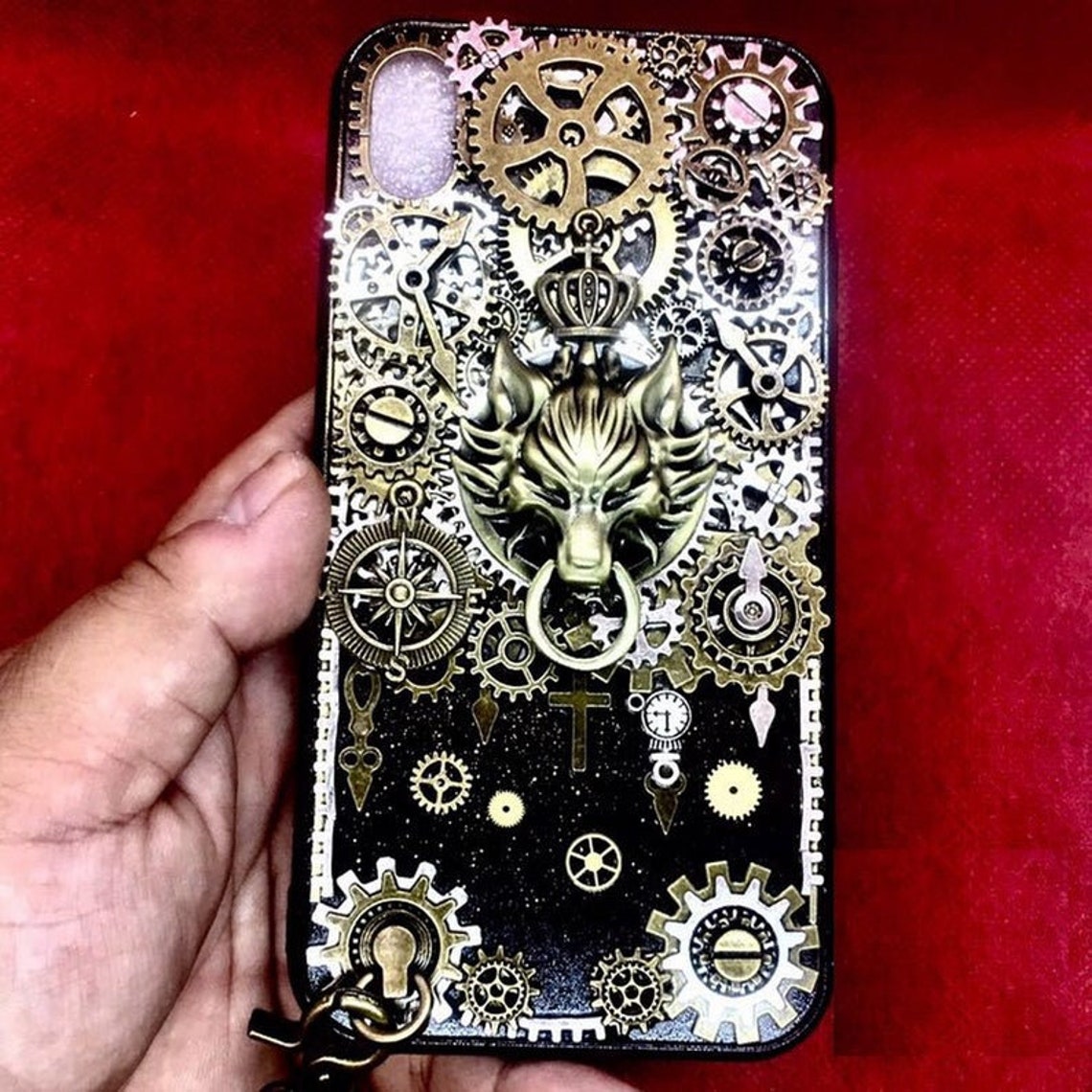 Steampunk phone case Gear Phone Case custom phone case wolf | Etsy