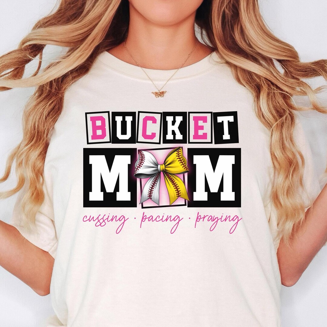 Pitcher Mom, Bucket Mom, Baseball Mom Shirt, Softball Mom T-shirt ...