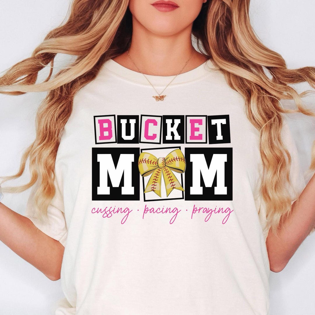 Pitcher Mom, Bucket Mom, Softball Mom Shirt, Funny Softball Mom Tee ...