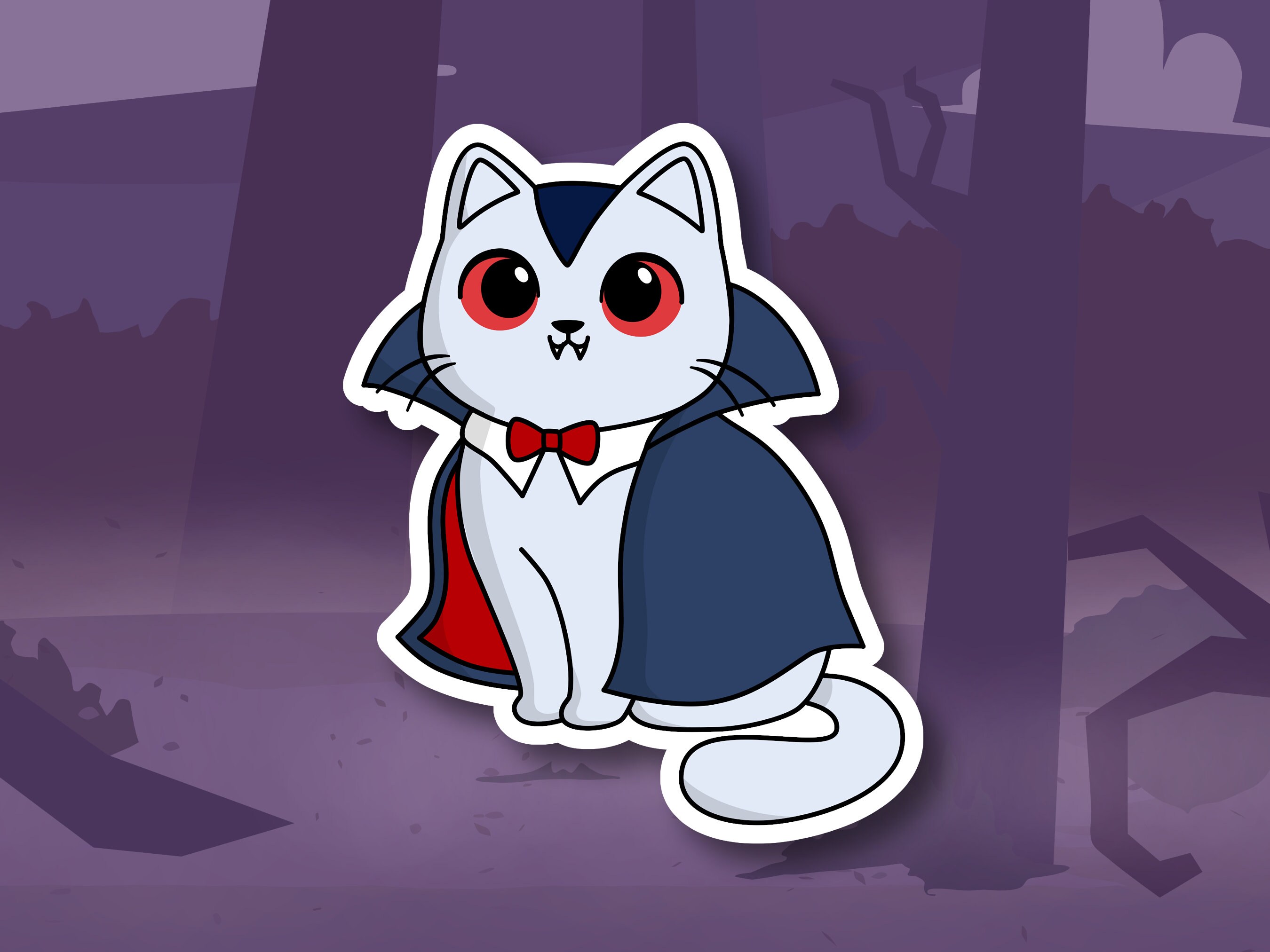 Halloween Cats Spooky Halloween Kitties Waterproof Glossy - Etsy