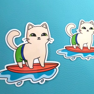 Summer Kitties - Waterproof Glossy Vinyl Cat Stickers - Etsy