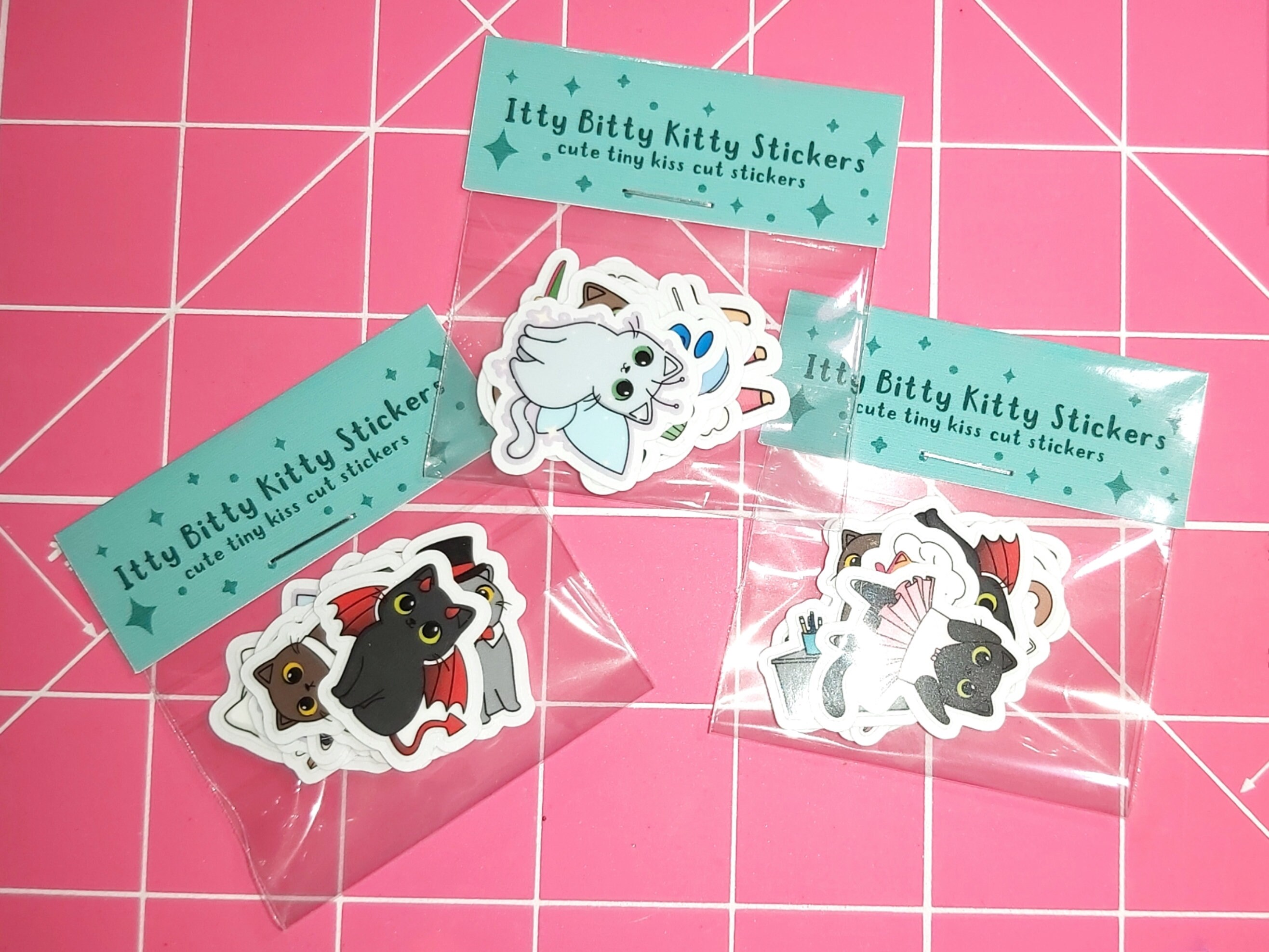 Itty Bitty Tiny Little Cat Stickers Waterproof Glossy Vinyl - Etsy