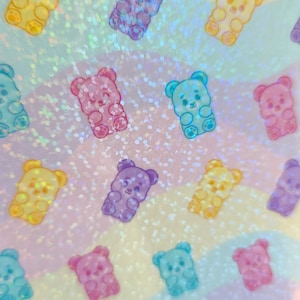 Pastel Gummy Bears 4x6 Holographic Gummy Bear Notebook Made With 100% ...