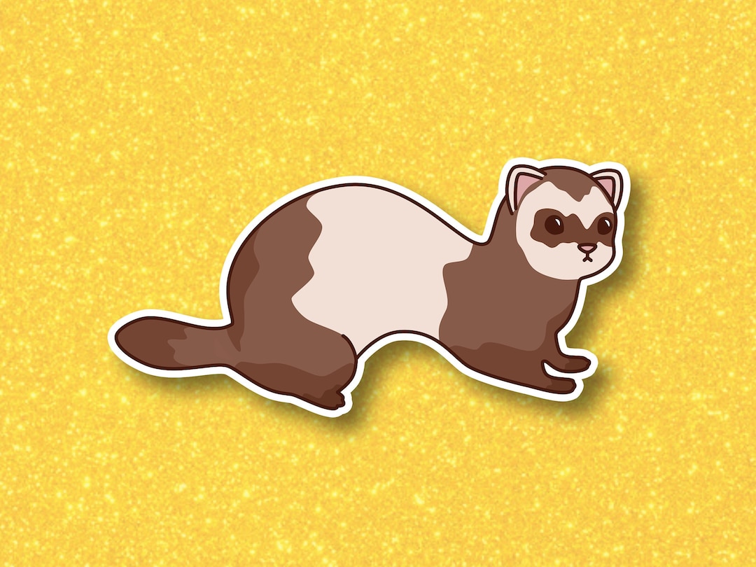 Cute Ferret - Waterproof Glossy Vinyl Ferret Sticker - Etsy