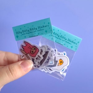 Itty Bitty Tiny Little Cat Stickers - Waterproof Glossy Vinyl Kiss Cut ...