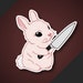 Adorable Bunny With Knife Waterproof Glossy Vinyl Sticker - Etsy