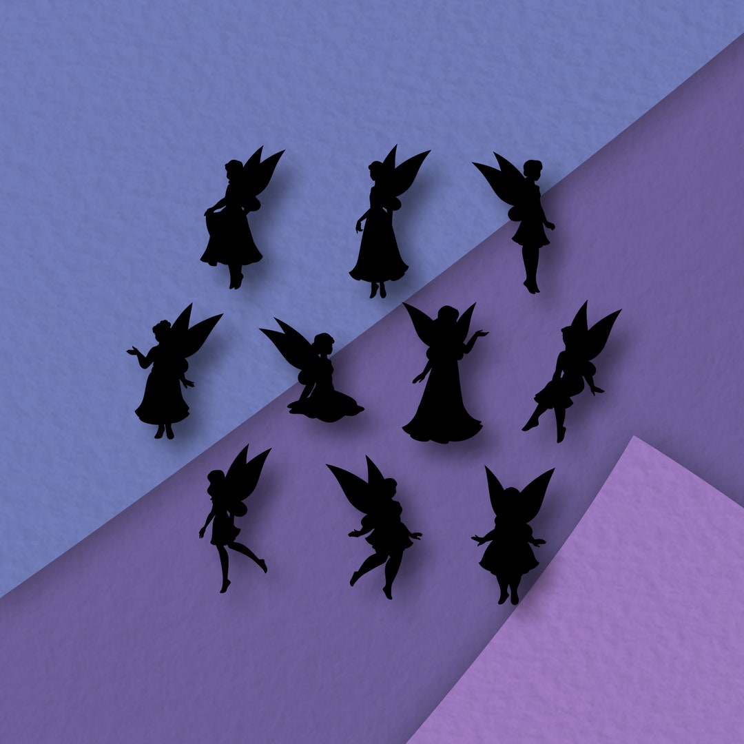 Siluetas de hadas - 10 archivos png y svg de descarga digital para ...