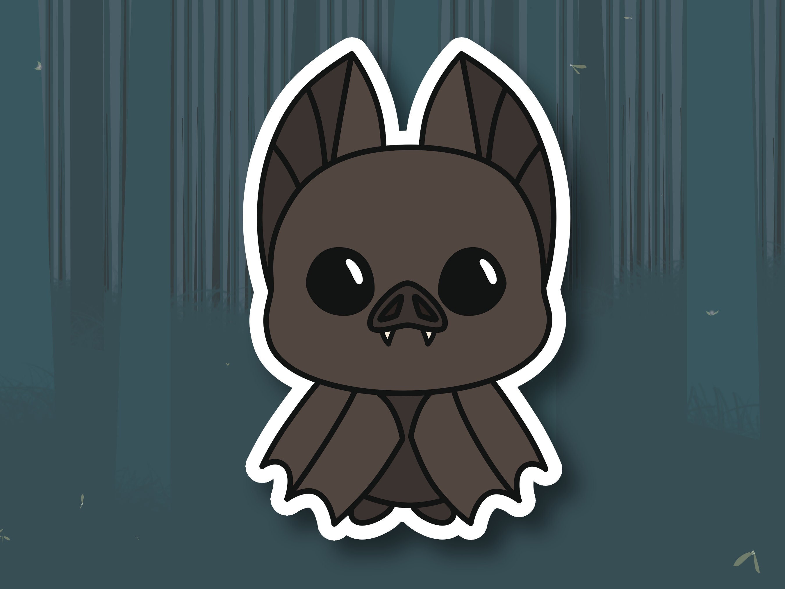 Cute Baby Bat - Waterproof Glossy Vinyl Bat Sticker - Etsy