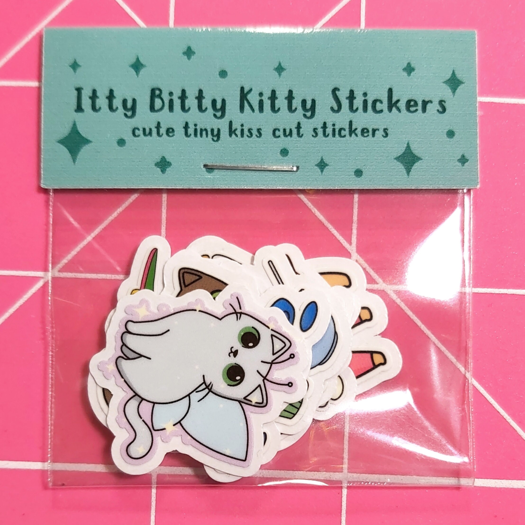 Itty Bitty Tiny Little Cat Stickers Waterproof Glossy Vinyl - Etsy