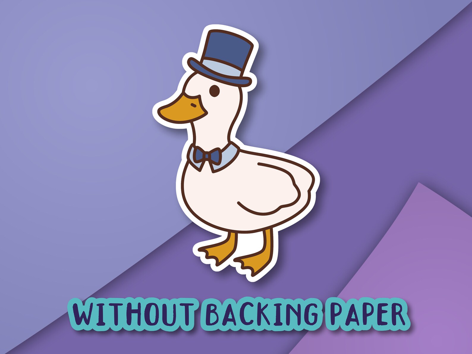Duck in a Top Hat Waterproof Glossy Vinyl Kiss Cut Sticker - Etsy