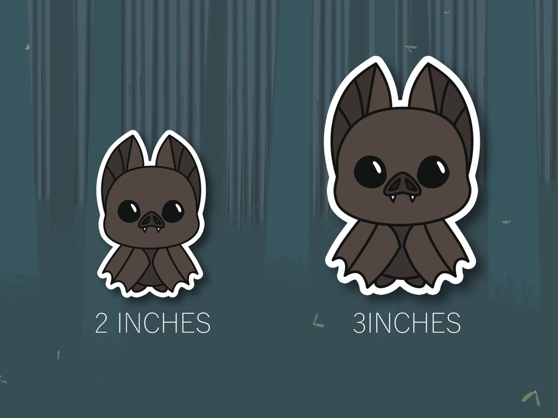 Cute Baby Bat - Waterproof Glossy Vinyl Bat Sticker - Etsy