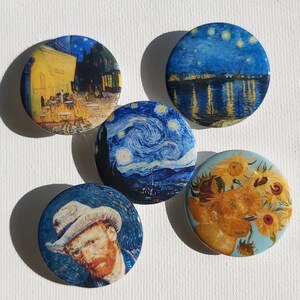 Van Gogh Painting Pins - Set of 5 Plastic Backed Button Pins - Etsy