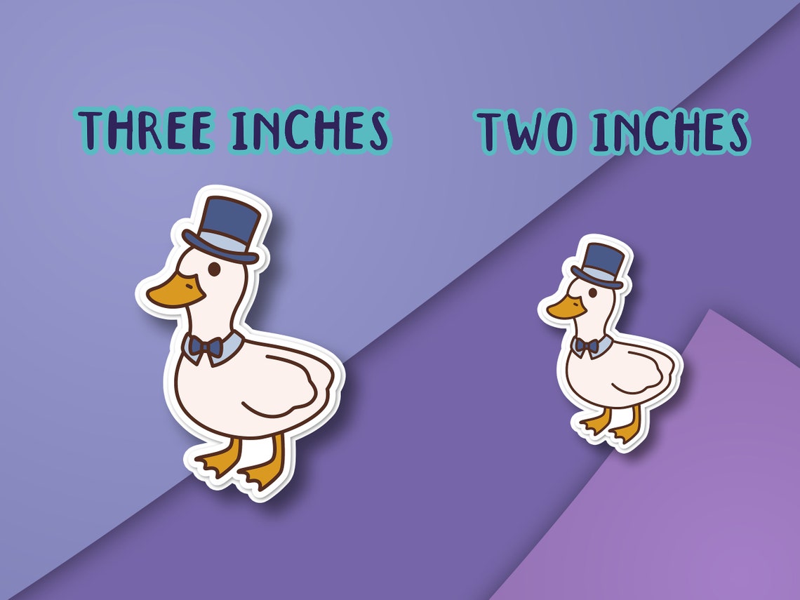 Duck in a Top Hat Waterproof Glossy Vinyl Kiss Cut Sticker - Etsy