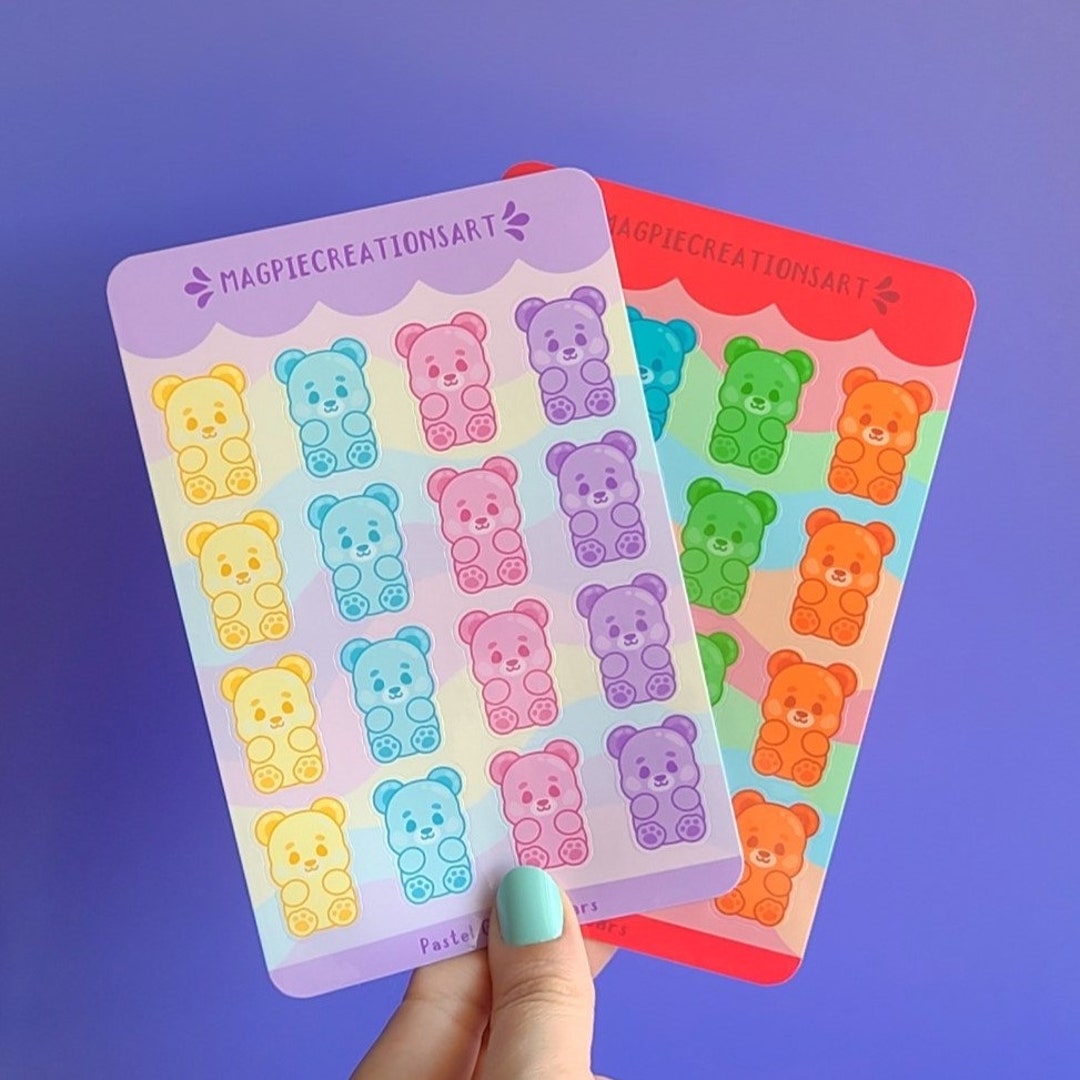 Gummy Bears - Waterproof Glossy Vinyl 4x6 Gummy Bear Sticker Sheets - Etsy