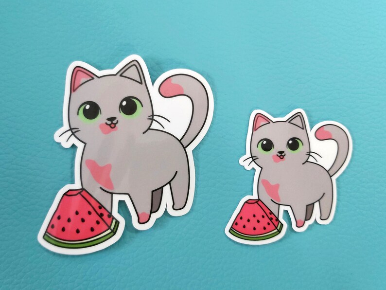 Summer Kitties Waterproof Glossy Vinyl Cat Stickers | Etsy