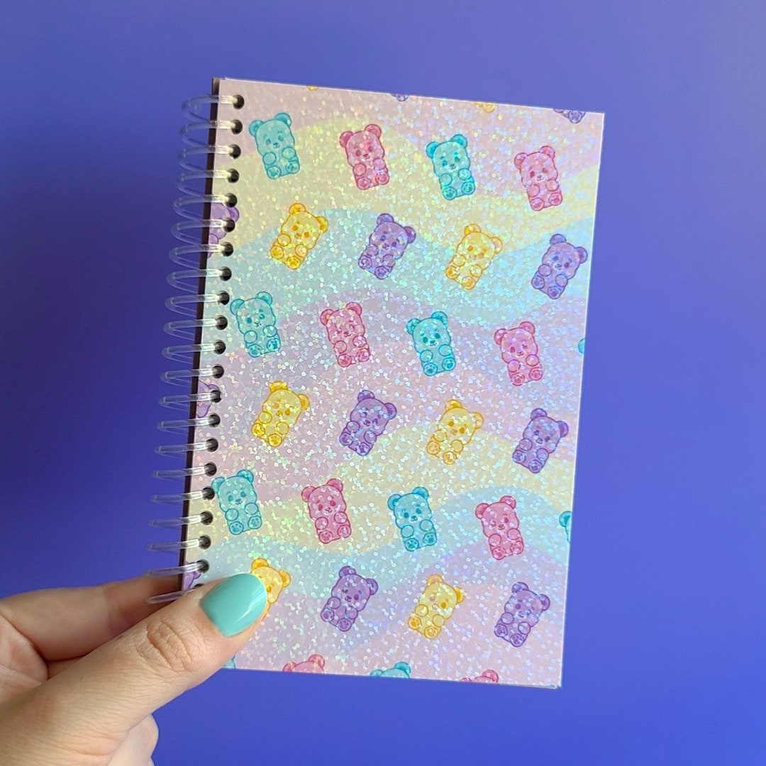 Pastel Gummy Bears 4x6 Holographic Gummy Bear Notebook Made With 100% ...