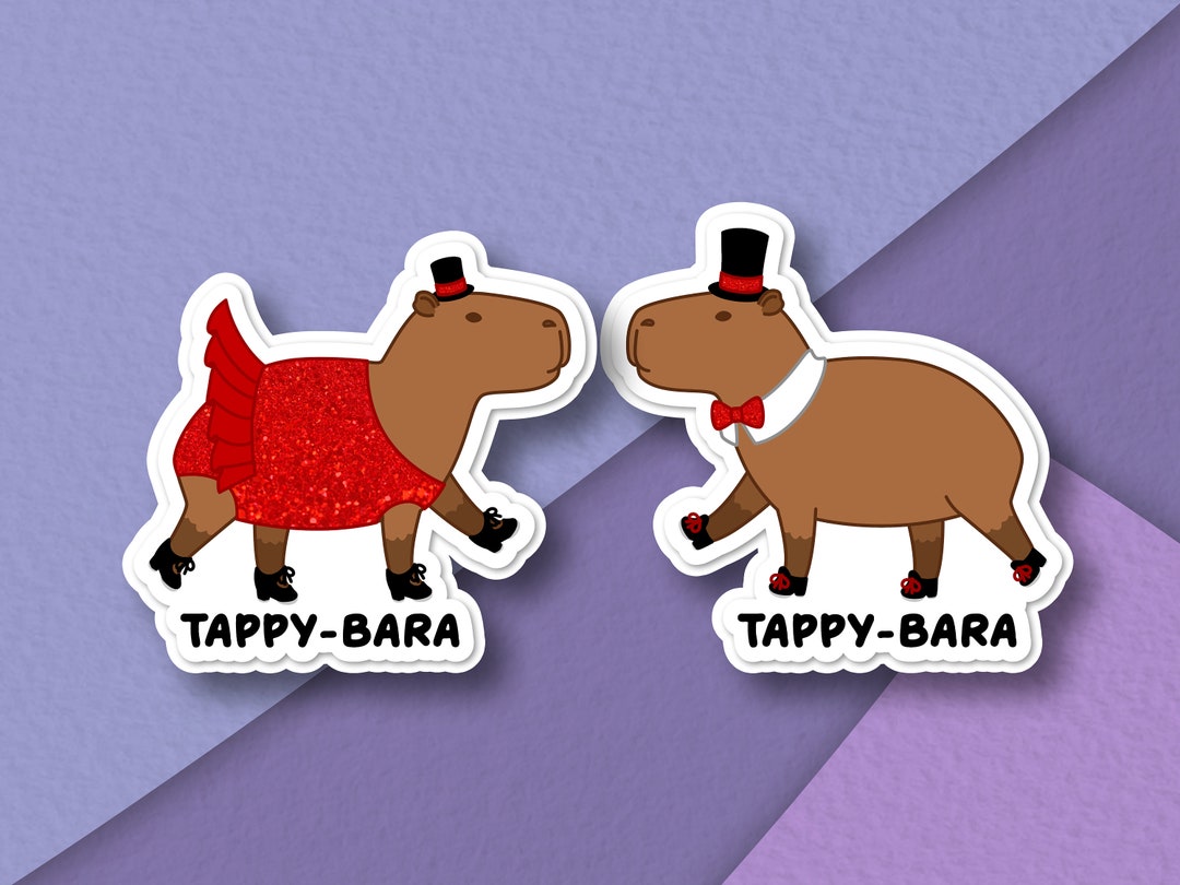 Tappy-bara, Tap Dancing Capybara - Waterproof Glossy Vinyl Capybara ...