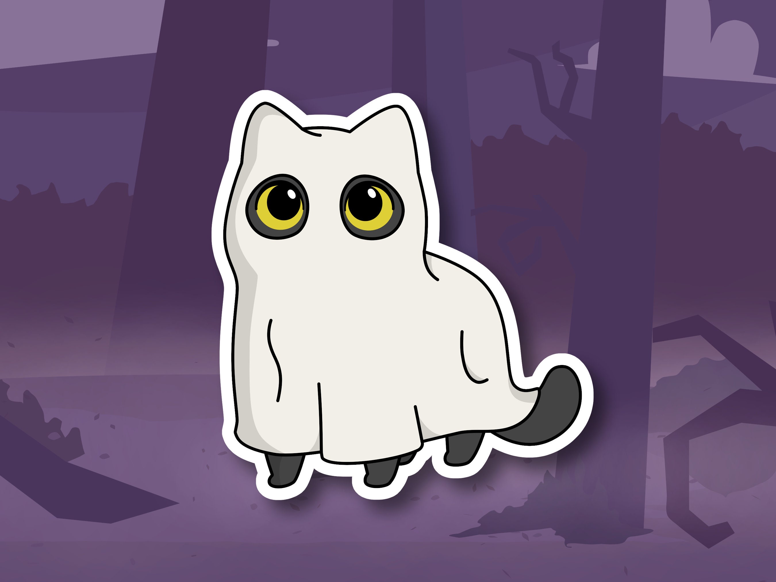 Halloween Cats Spooky Halloween Kitties Waterproof Glossy - Etsy