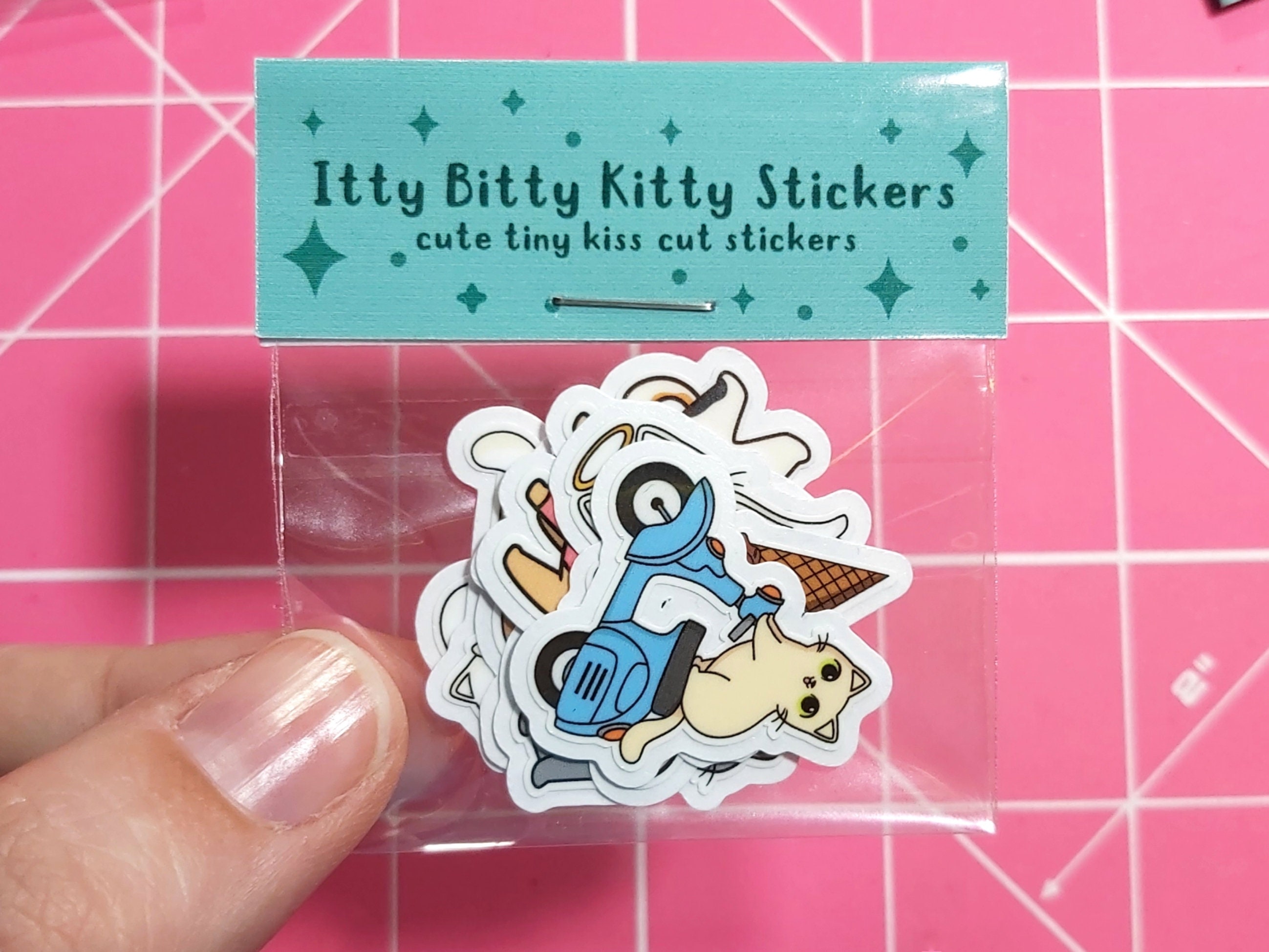 Itty Bitty Tiny Little Cat Stickers Waterproof Glossy Vinyl - Etsy