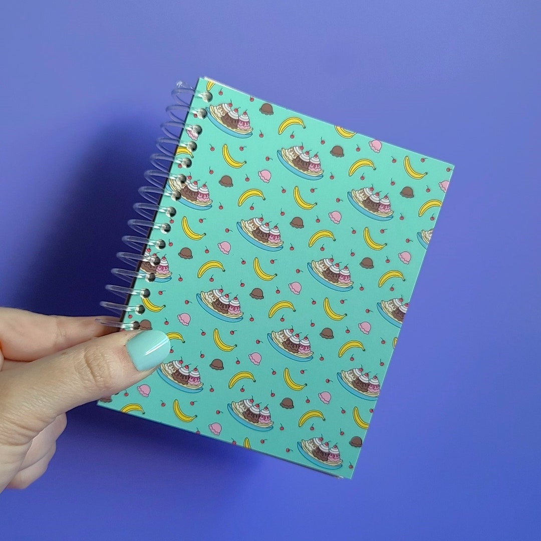 Banana Split - Handmade 4x5 Tree Free Ice Cream Notebook - Etsy