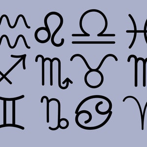 Zodiac Constellations and Symbols - 24 Digital Dowload Png and Svg ...