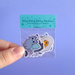 Itty Bitty Tiny Little Cat Stickers - Waterproof Glossy Vinyl Kiss Cut ...