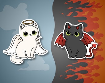 Devil Cat Stickers - Etsy