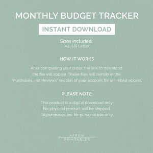FINANCE: Monthly Budget Tracker | Printable | Personal Finance | A4 ...