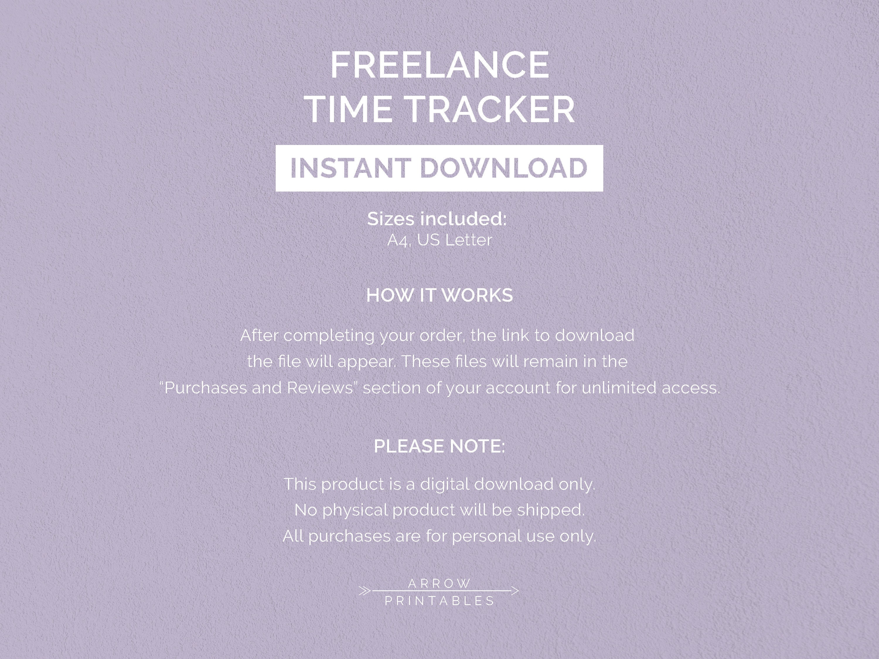 WORK: Freelance Time Tracker | Printable | Billing | Organization | A4 ...