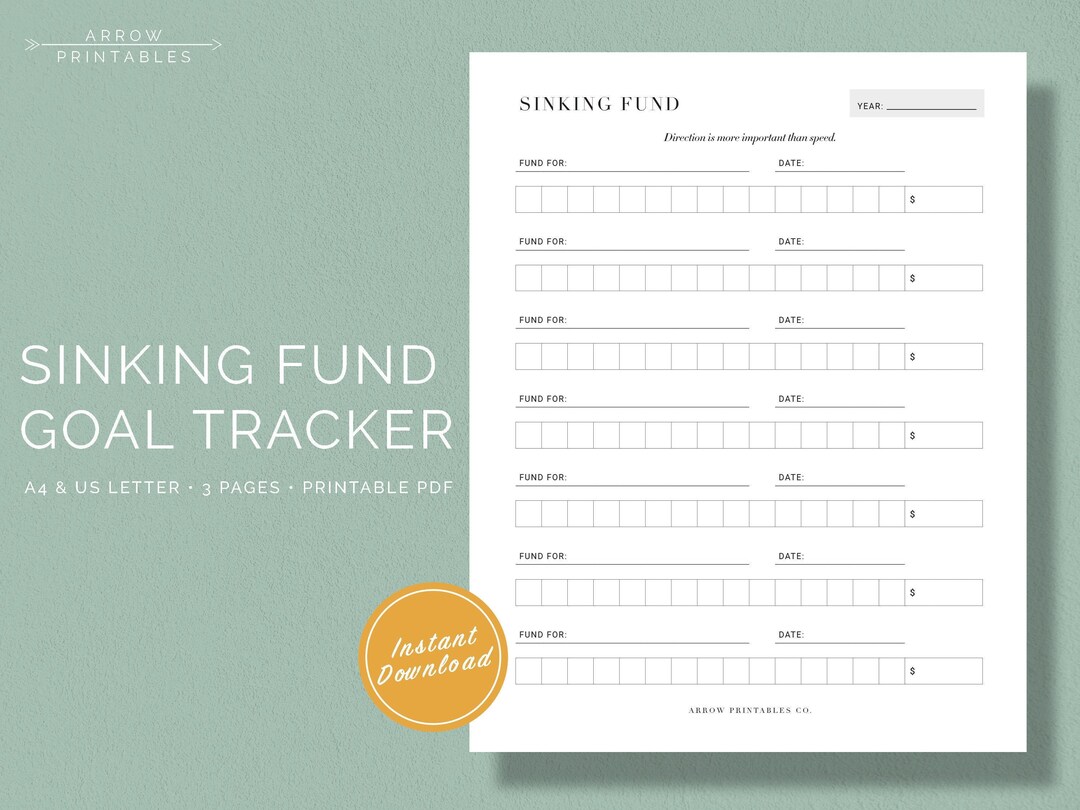 FINANCE: Sinking Funds Tracker | Printable | Personal Finance | A4 & US ...