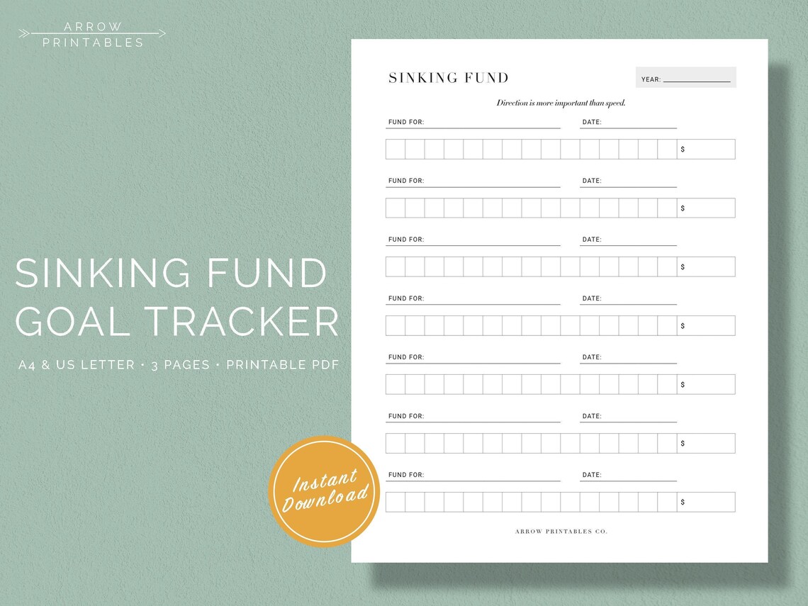 FINANCE: Sinking Funds Tracker | Printable | Personal Finance | A4 & US ...