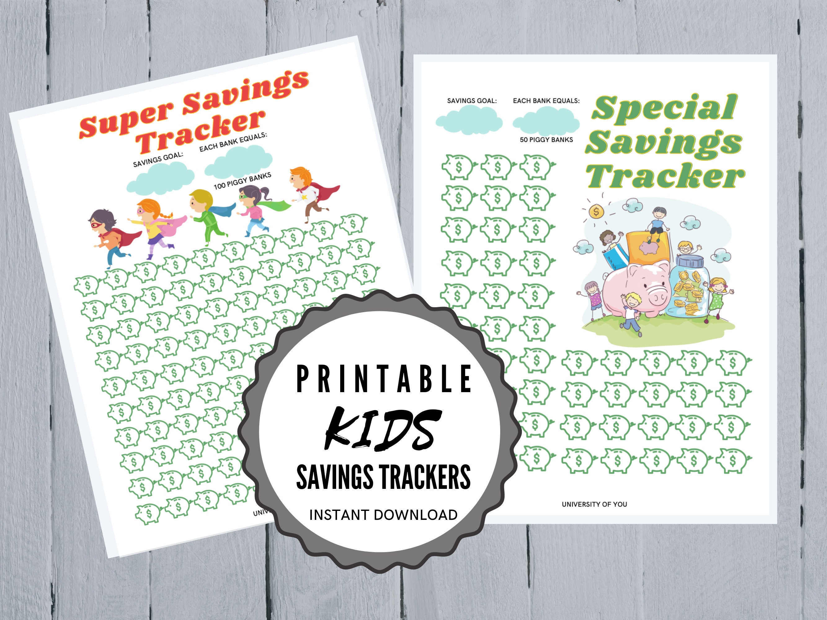 Savings Tracker for Kids Printable - Goal Tracking Coloring Page for ...