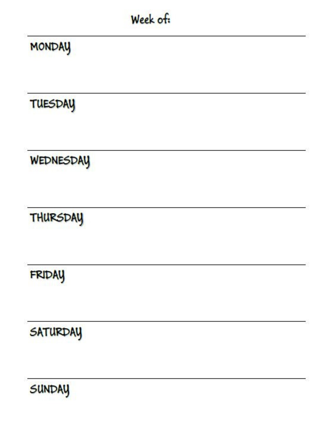 Simple Printable Weekly Planner - Etsy