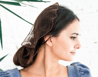 Small Catholic Veil Church or Chapel Round Cap Rhinestones - Etsy