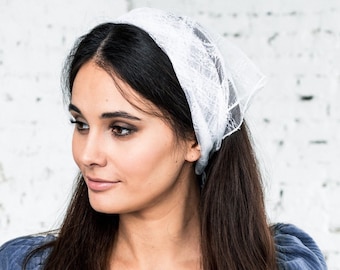 READY-TO-SHIP. Christian Head Wrap Kerchief Offwhite Church Women Head ...