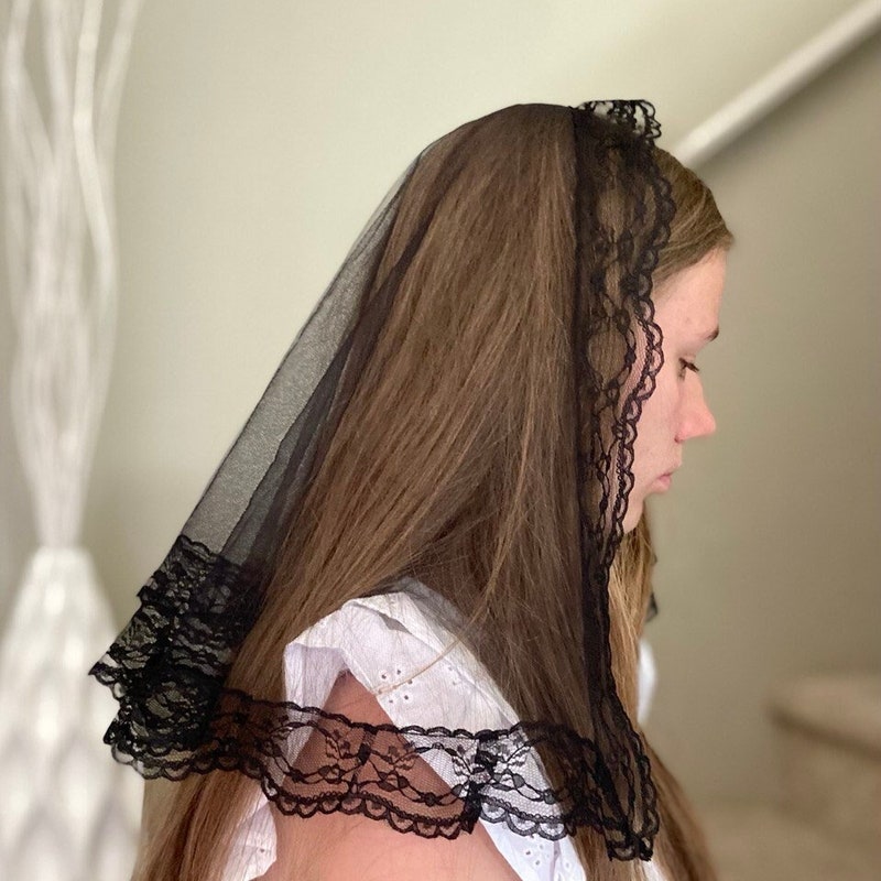 Black Lace Mantilla - Etsy