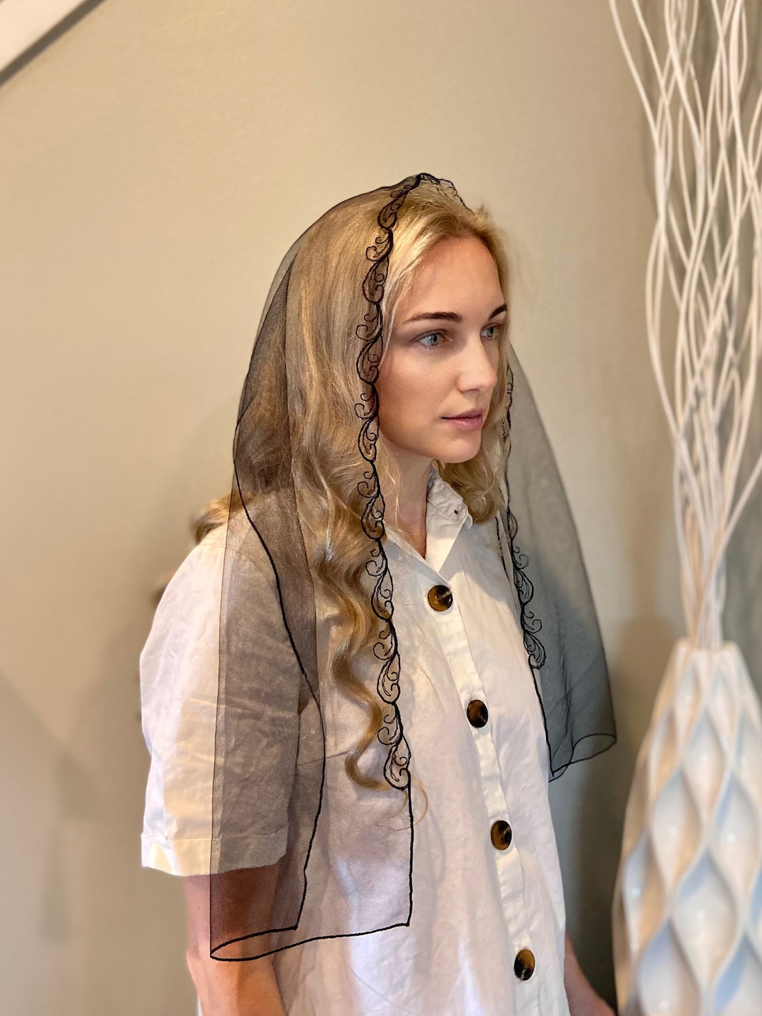 Embroidered Church Scarf Head Wrap Women Head Covering Orthodox Veils ...