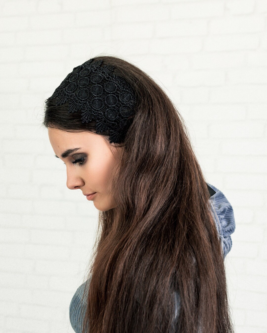 READY-TO-SHIP Black Lace Headband Church Head Covering Orthodox Church ...
