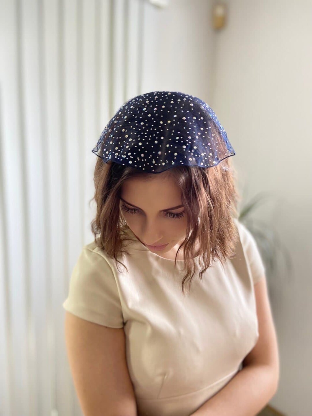 READY-TO-SHIP Small Catholic Veil Church or Chapel Round Cap Mantilla ...