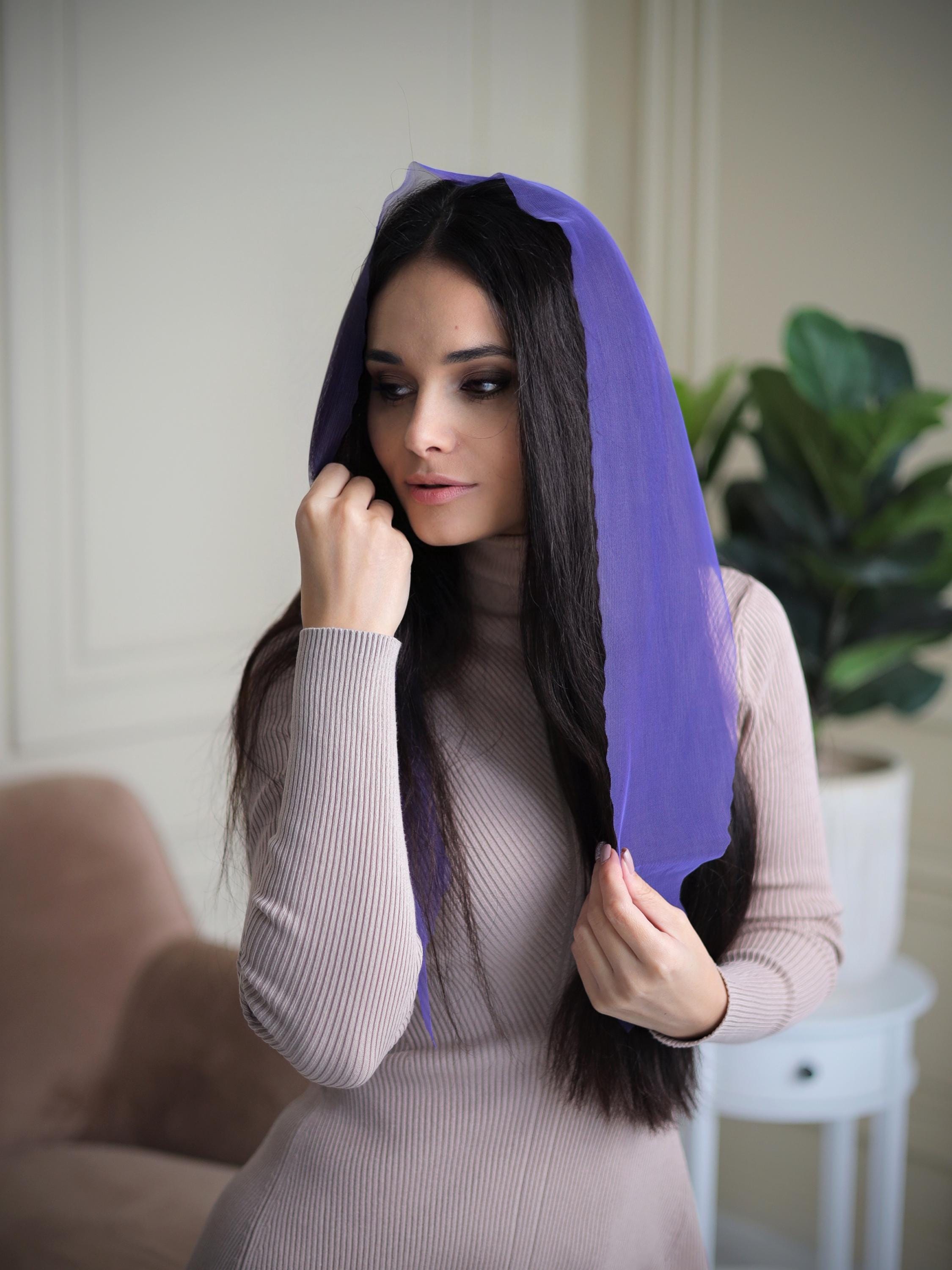 READY-TO-SHIP. Plain Christian Scarf Church Head Covering Orthodox Head ...