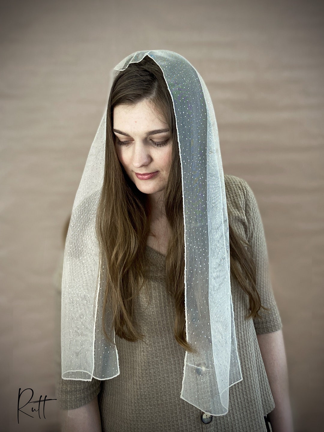 READY-TO-SHIP. Glitter Head Covering Scarf Catholic Veil Church or ...