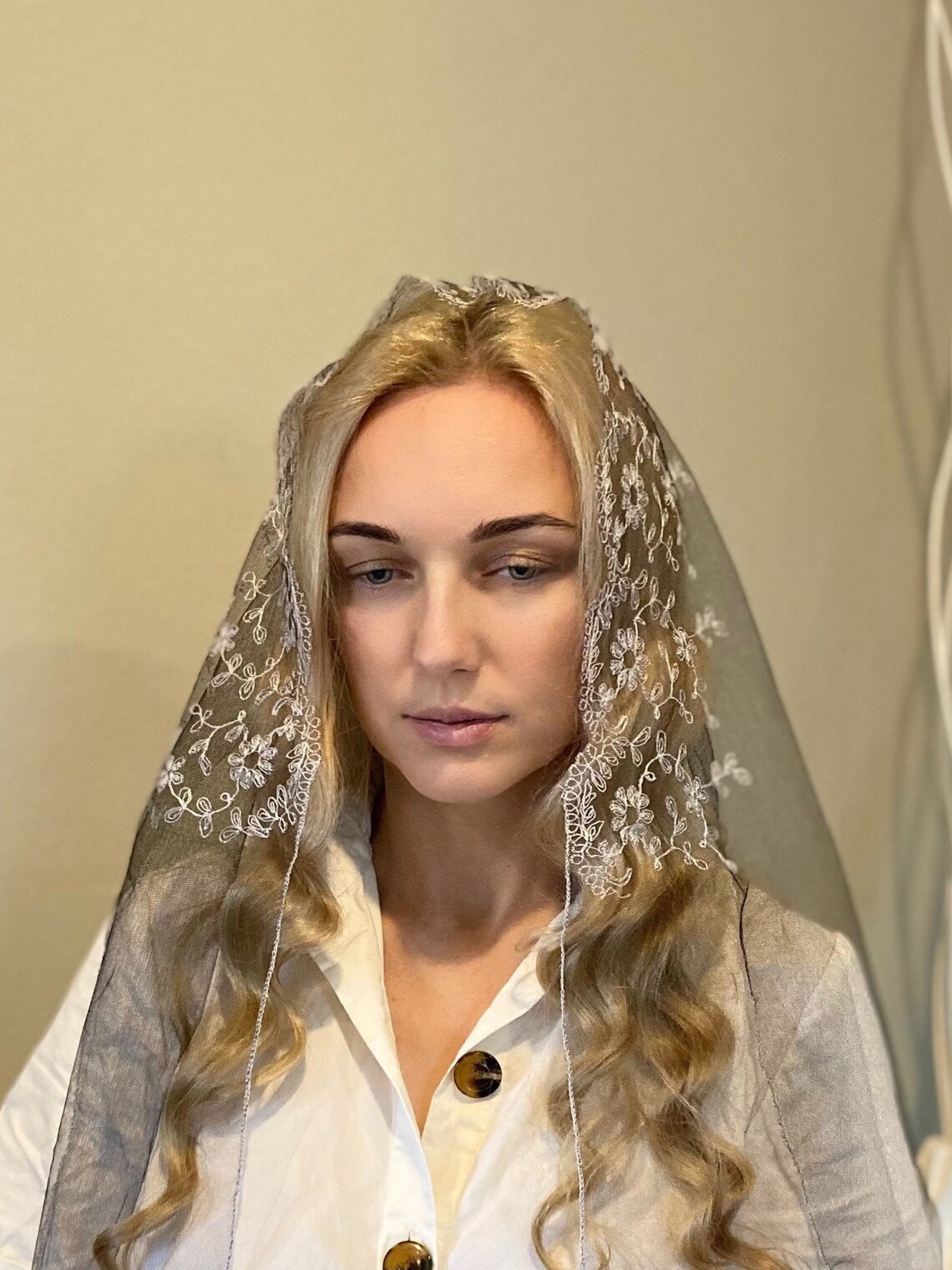 Ready-to-ship. Embroidered Church Head Wrap Women Head Covering ...