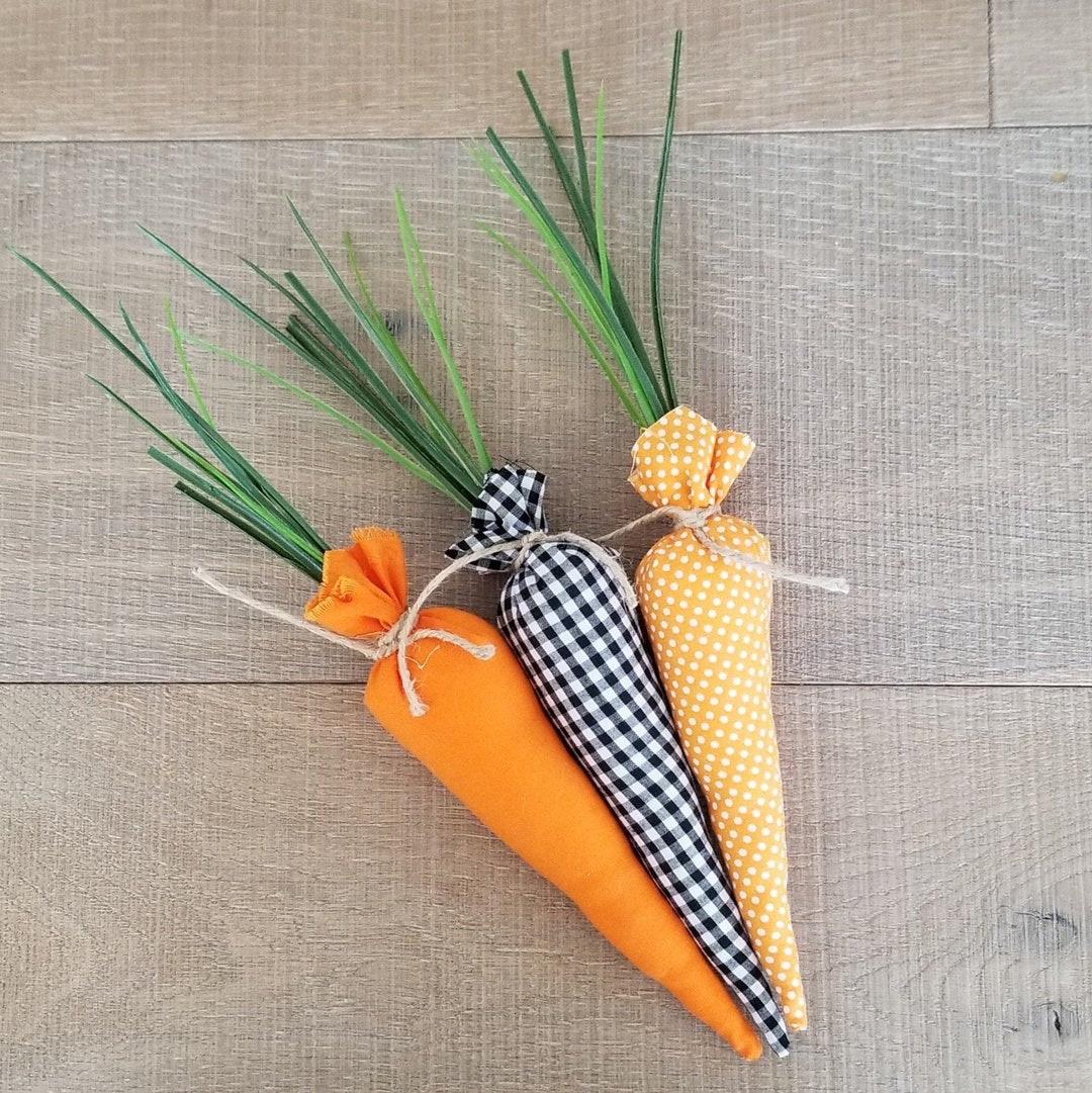 Set of 3 Fabric Carrots Easter Decoration Spring Decor - Etsy