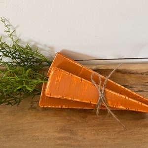 Wooden Carrots, Wood Carrot Set, Easter Decor, Easter Carrots, Spring ...