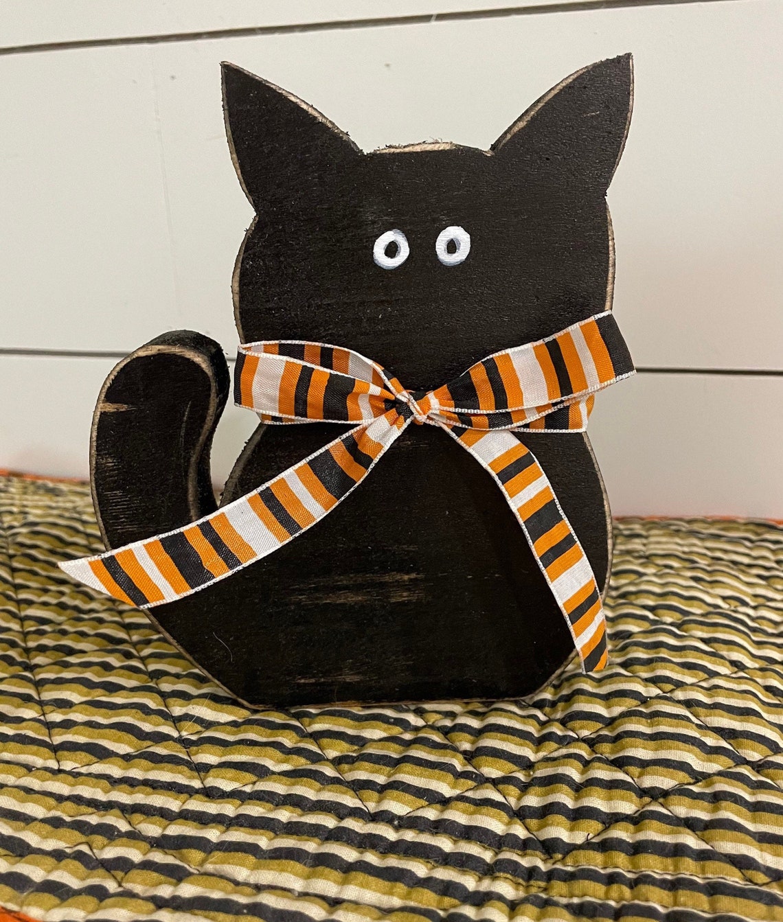 Black Cat Rustic Black Cat Wood Black Cat Halloween Cat - Etsy