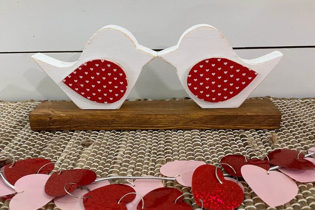 Wood Love Birds, Valentine's Day Decor, Love Birds, Farmhouse Style ...